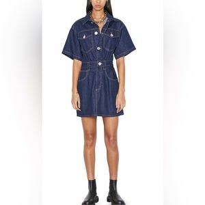 Frame Denim | Dresses | Nwt Frame Straight Hem Mini Denim Shirt Dress ...